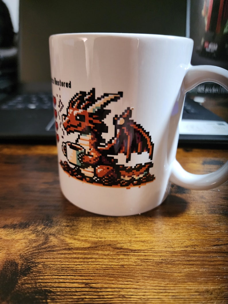 Ceramic Mug 11 Oz Pixel Art Dragon Gamer Mug - Etsy