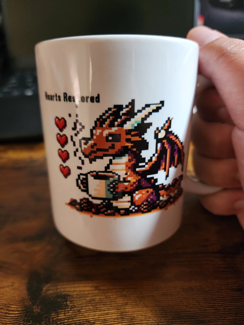 Ceramic Mug 11 Oz Pixel Art Dragon Gamer Mug - Etsy