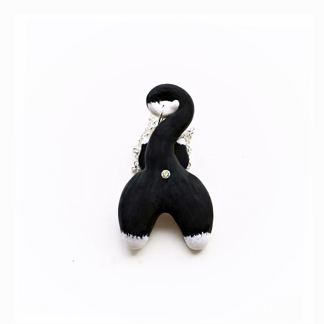 Cat Butt Pendant With Swarovski Crystals - Etsy