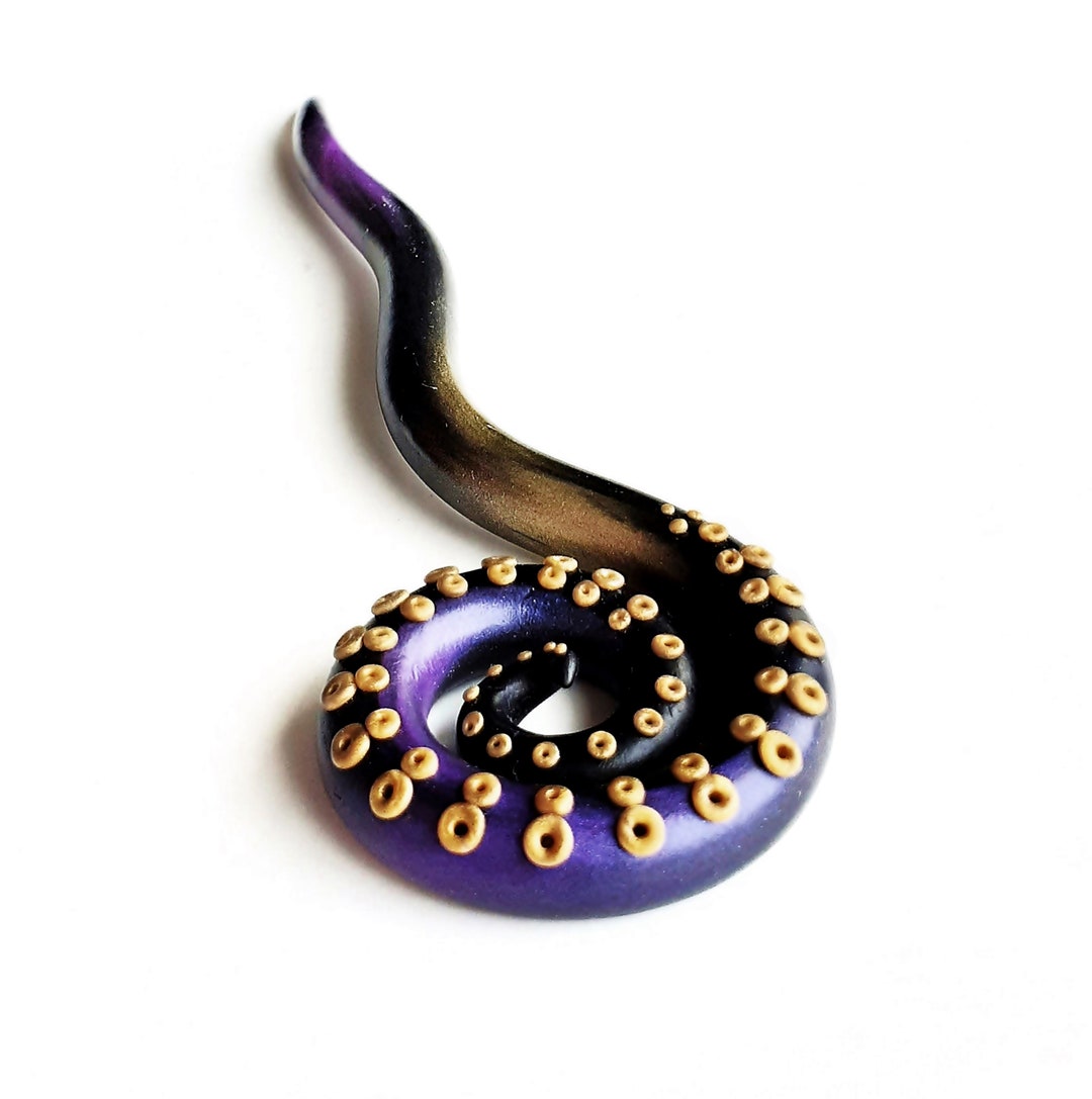 Octopus Tentacle Large Hair Stick Black Purple and Gold Ombre - Etsy