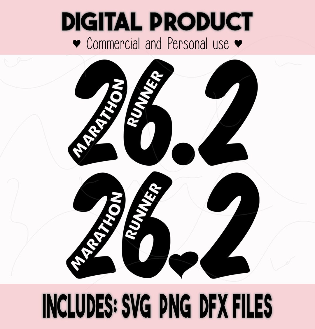 Marathon Runner SVG Files Clip Art Running 26.2 Runners Make Your Own ...