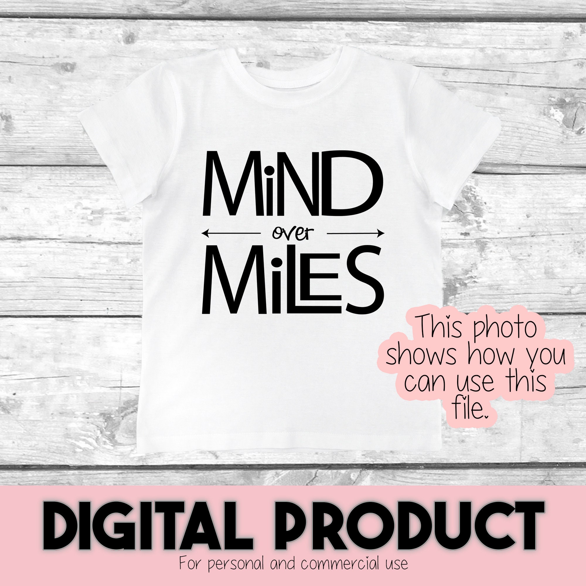 Mind Over Miles SVG Files Motivational Running Inspiration Shirt Quotes ...