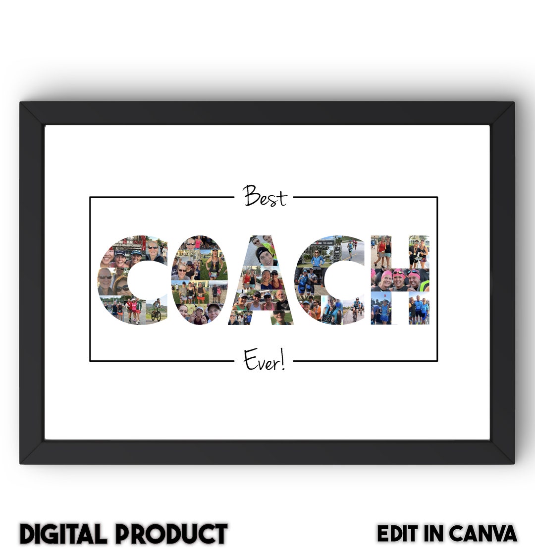 Coach Photo Collage Poster Custom Message College Sports Season End ...