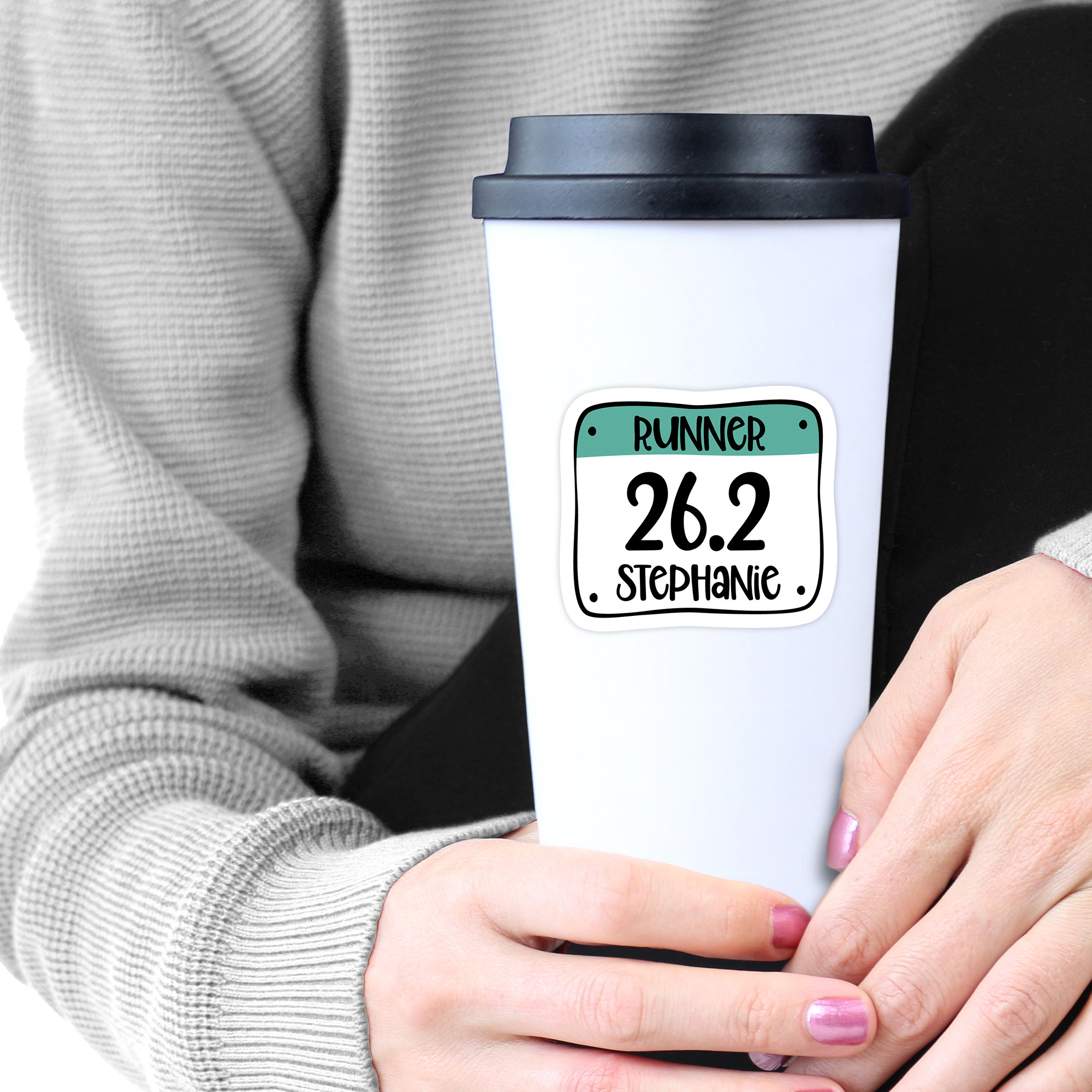 Running Sticker Personalized Name Runner Bib Number 12 Marathon Race 5k ...