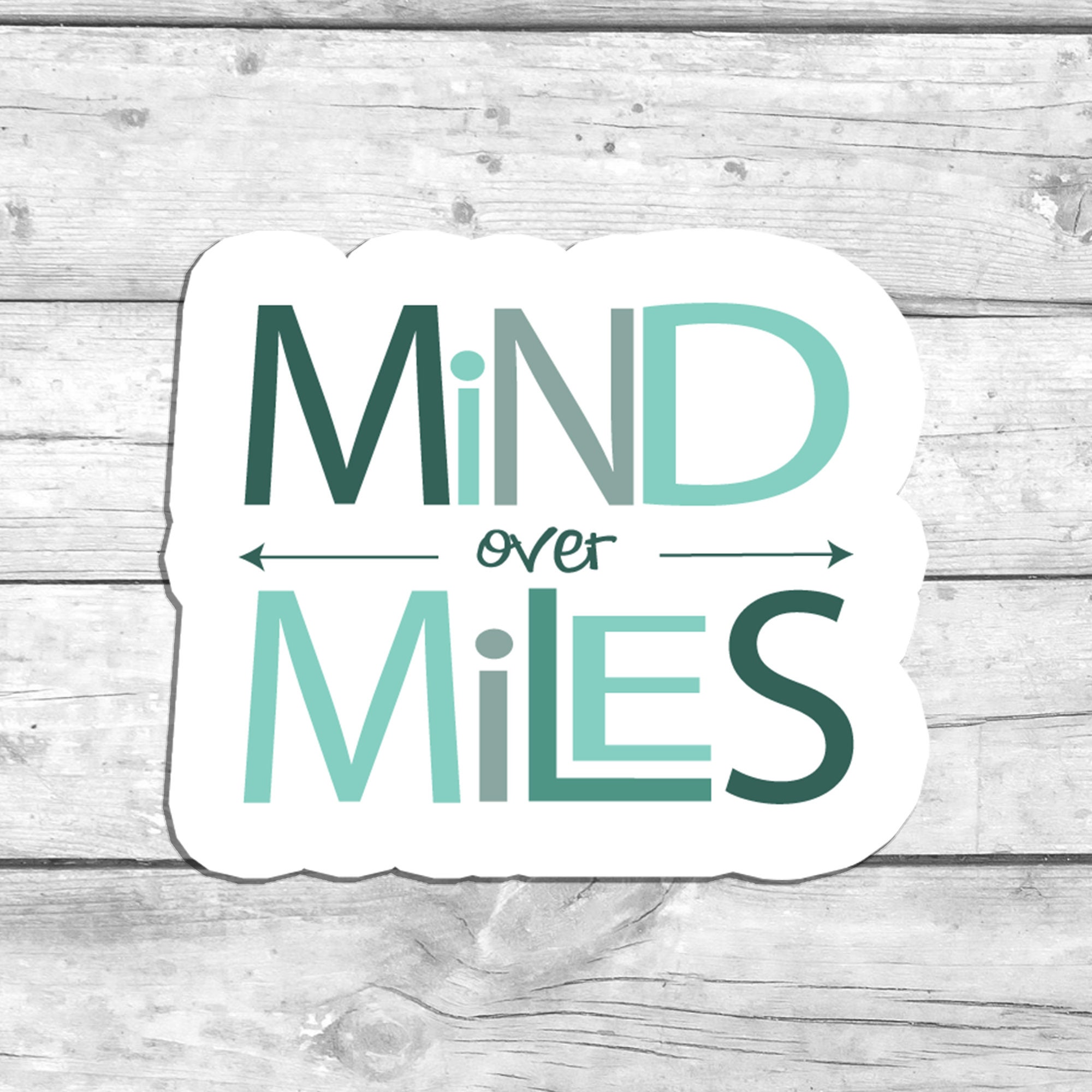 Mind Over Miles Running Sticker 12 Marathonlaptop Sticker, Water Bottle ...