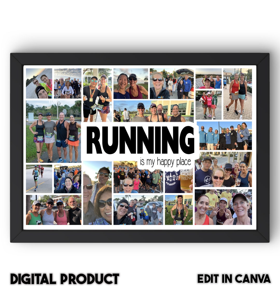 Personalized Running Photo Collage Poster: Marathon Gift (canva ...