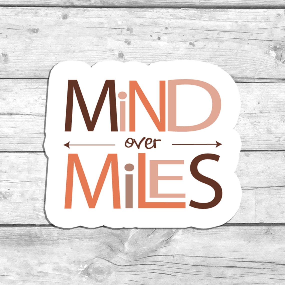 Mind Over Miles Running Sticker 12 Marathonlaptop Sticker, Water Bottle ...