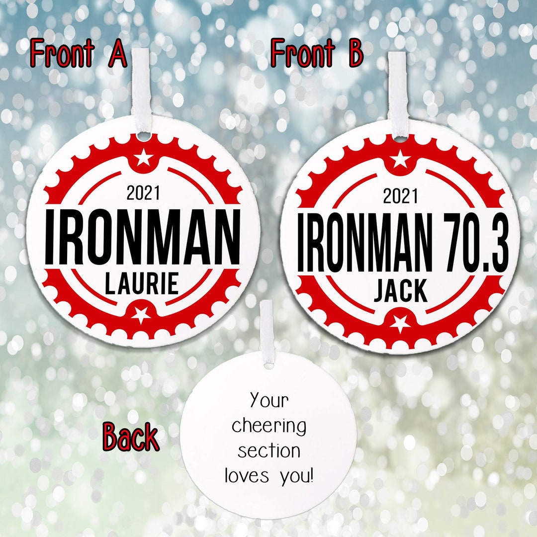 Custom Christmas Ornaments for Triathletes Gift for Ironman Triathlon ...