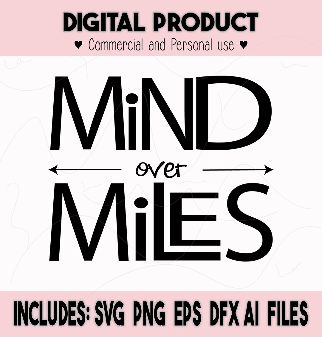 Mind Over Miles SVG Files Motivational Running Inspiration Shirt Quotes ...