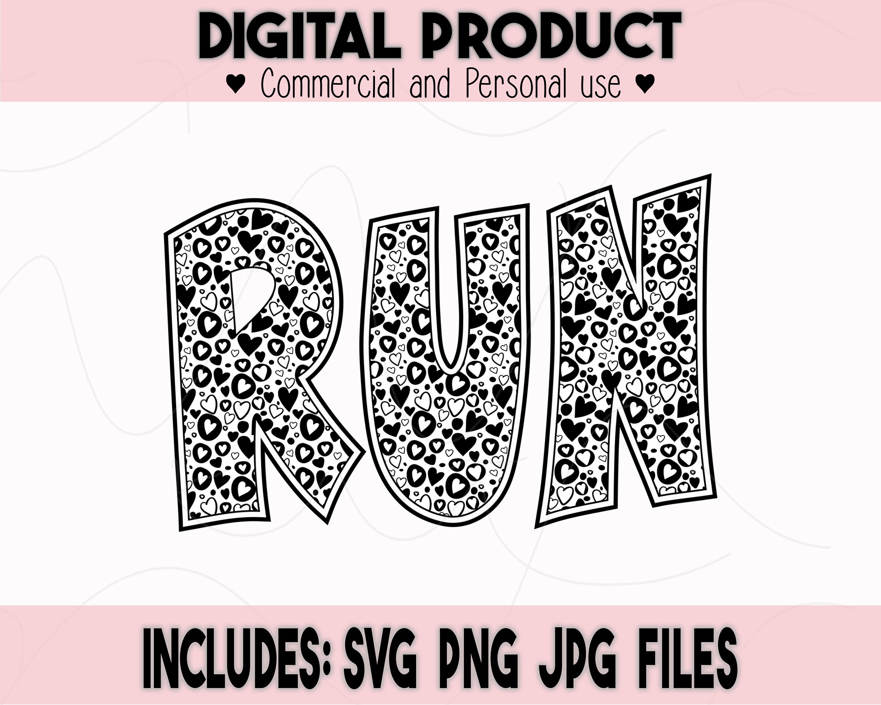 Running Svg Heart Design Cute Runner Digital File Sports Sublimation ...