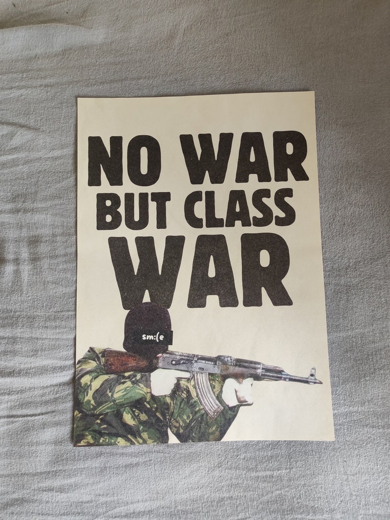 No War but Class War A3 Poster 100% Recycled Paper - Etsy