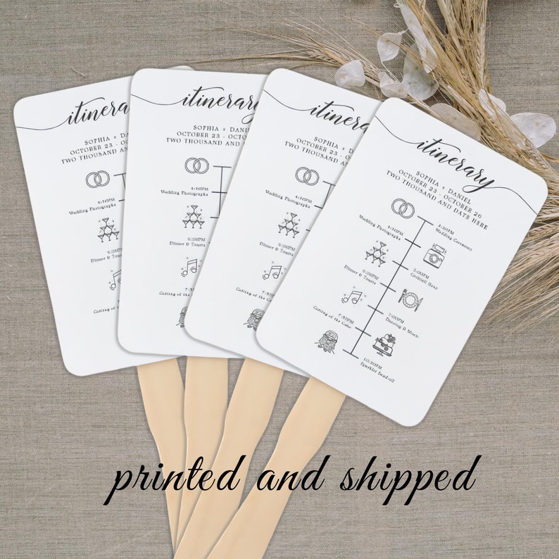 Personalized Wedding Hand Fans With Wooden Handles,simple Elegant ...