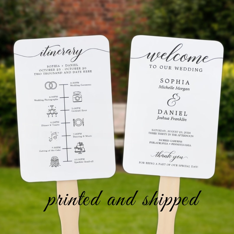 Personalized Wedding Hand Fans With Wooden Handles,simple Elegant ...