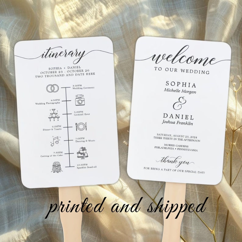 Personalized Wedding Hand Fans With Wooden Handles,simple Elegant ...