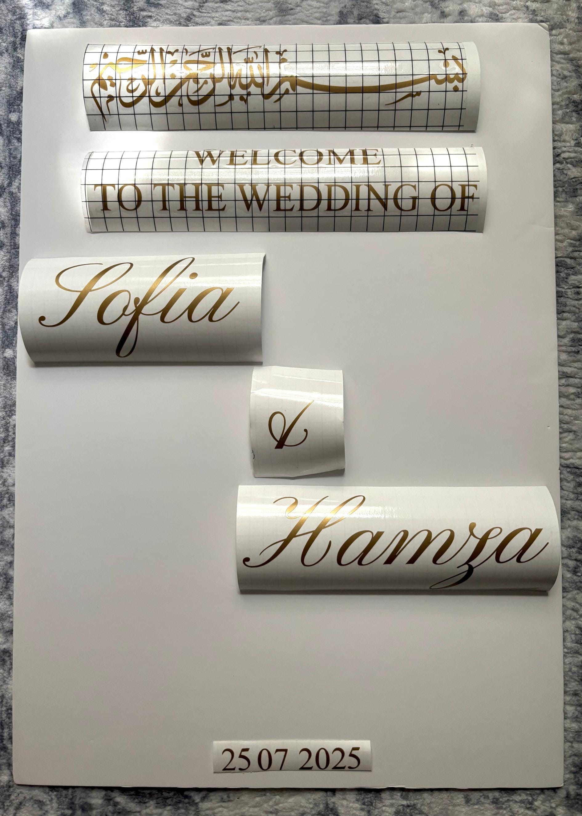Personalised Islamic Wedding Nikkah Welcome Sign, Nikkah Sign, Wedding ...