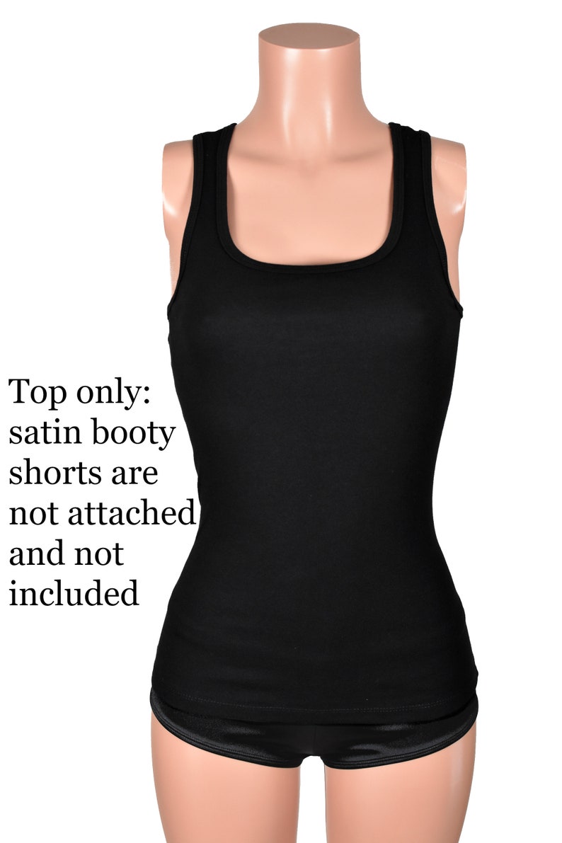 Black Lace-up Back Extra Long Tank Top XS S M L 0X XL Corset Lacing ...