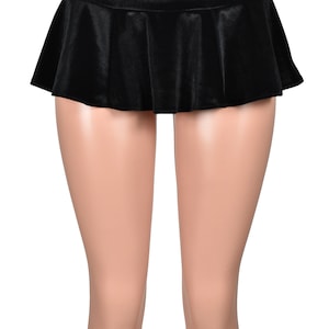 Black Velvet Micro Mini Skirt XS S M L XL 2XL 3XL 4XL Stretch Plus Size ...