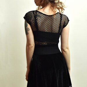 Black Wide Net Fishnet Crop Top XS S M L 0X XL 2XL 3XL plus | Etsy