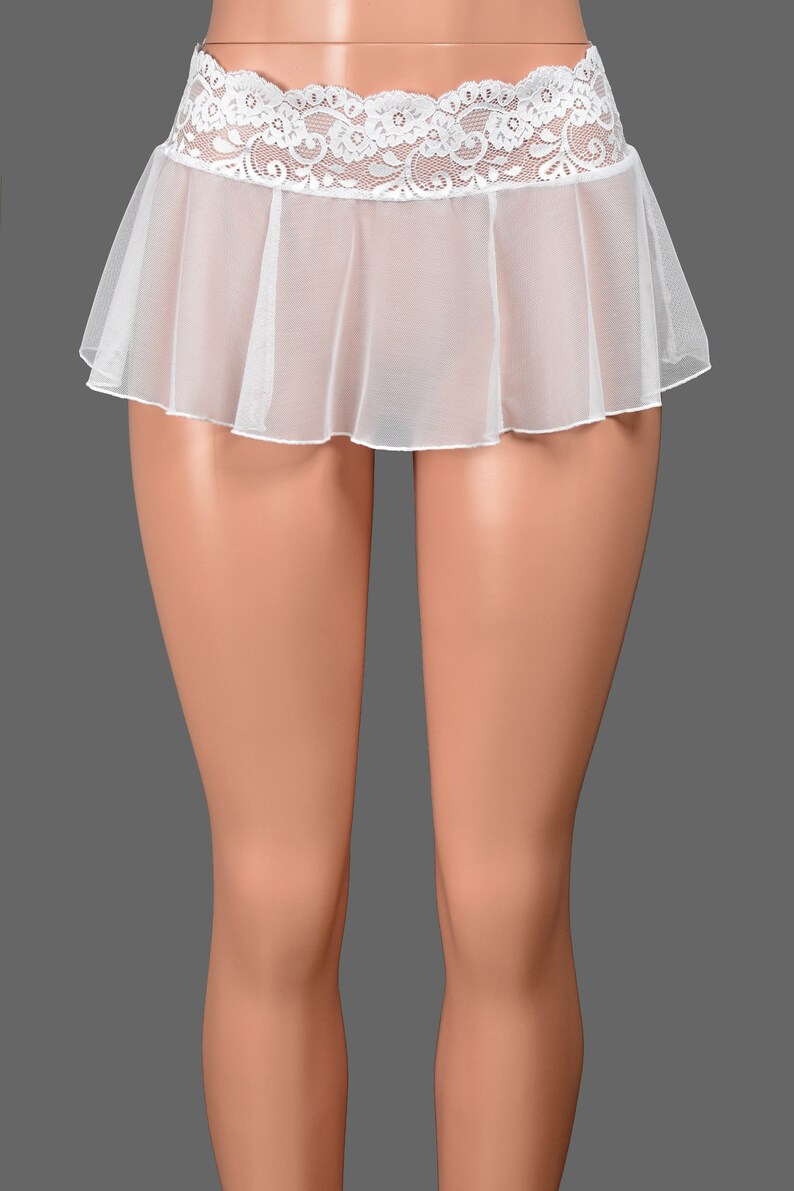 Sheer White Mesh And Lace Micro Mini Skirt Xs S M L Xl 2xl 3xl Etsy