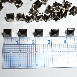 100 Pyramid Studs 1/2 Inch Wide 12mm Silver Metal Prong Studs Use to ...
