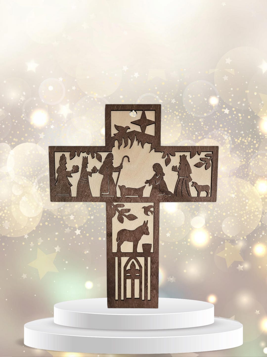 Cross With Crib Motif, Birth of Jesus, Wood - Etsy