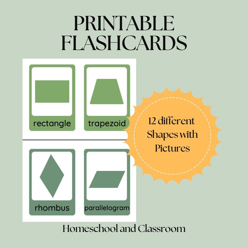 Printable Flashcards for Kids | Shapes, Numbers to 20, Letters and ...