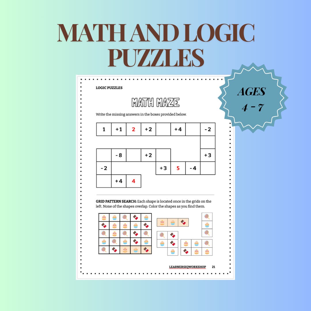 Math and Logic Puzzles, Preschool, Kindergarten, Grade 1 and 2 Math ...