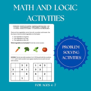 Math and Logic Puzzles, Preschool, Kindergarten, Grade 1 and 2 | Math ...