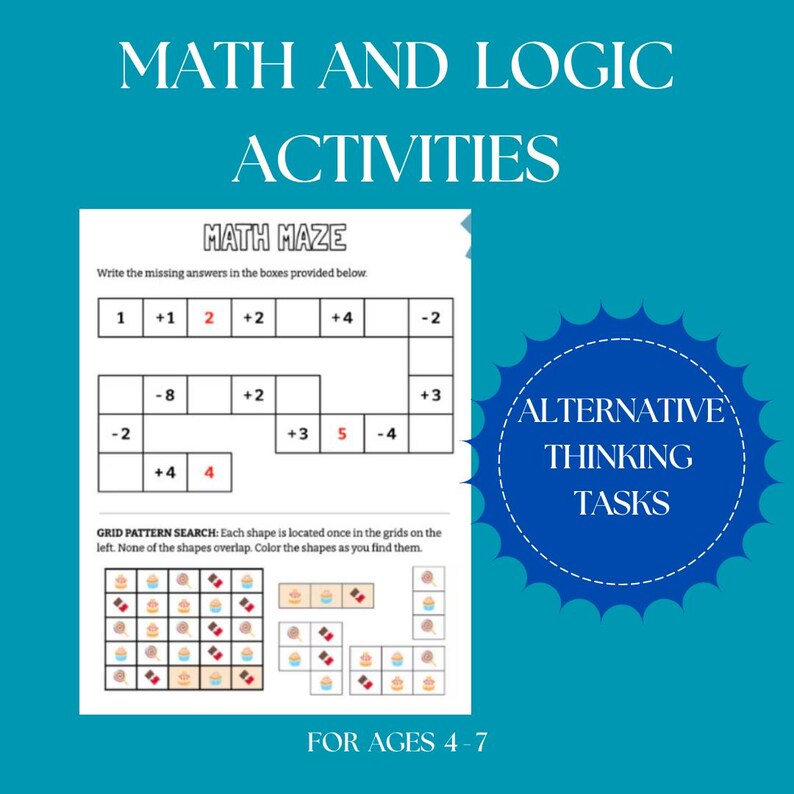 Math and Logic Puzzles, Preschool, Kindergarten, Grade 1 and 2 | Math ...