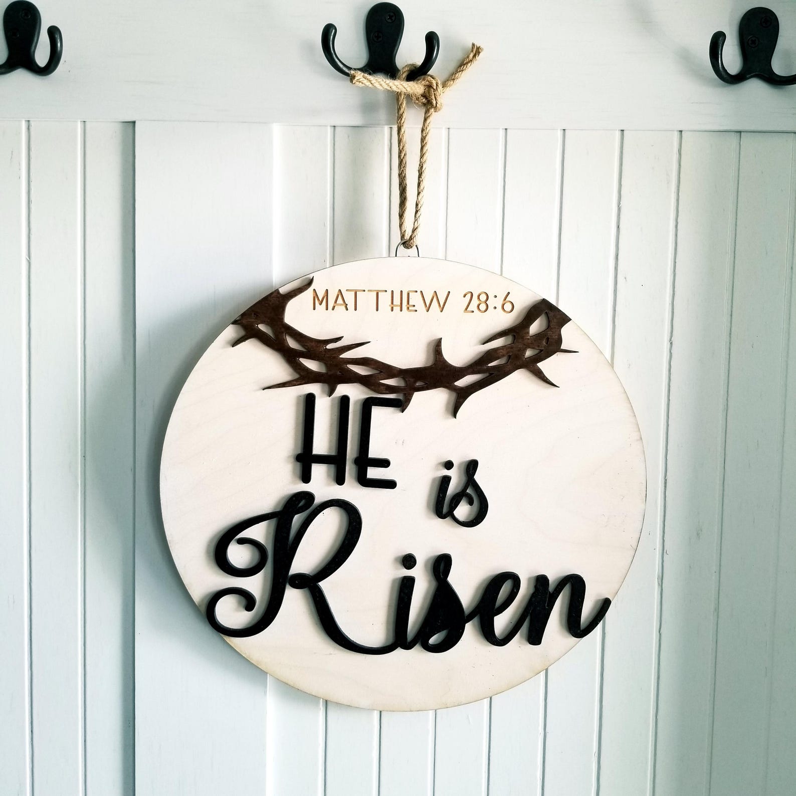 He is Risen Round Sign| Jesus Indoor Sign | 3 Layered Sign | Christian ...