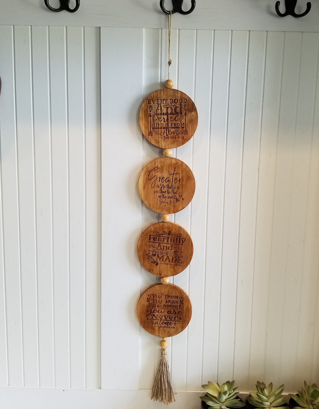 Scripture Sign. Set of 4 Wooden Plaques. Personalized Wooden Plaques ...