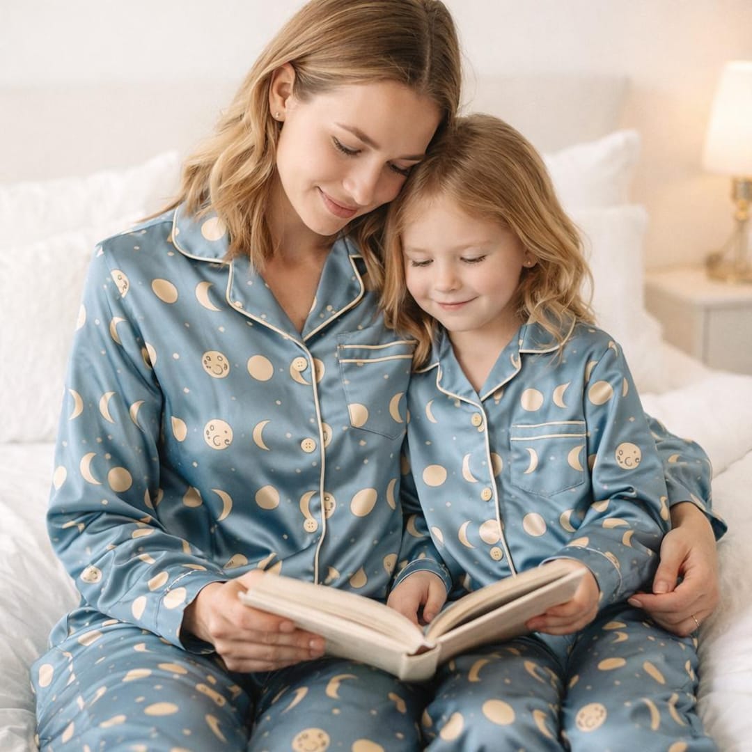 Constellation Map Satin Pajamas, Mommy and Me Matching Set, Star Chart ...