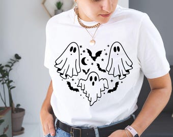 Ghost Heart SVG, Halloween Svg, Spooky Season Svg, Ghost Clip Art, Boo ...