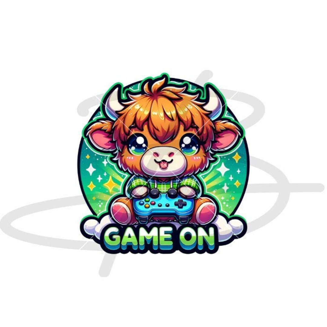 Highland Baby Cow Gamer PNG SVG - Etsy