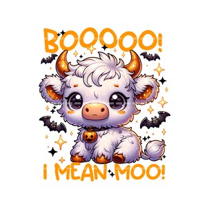 Baby Highland Cow Boo Halloween PNG - Etsy