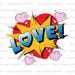 Valentine's Day Super Hero Comic Love PNG - Etsy