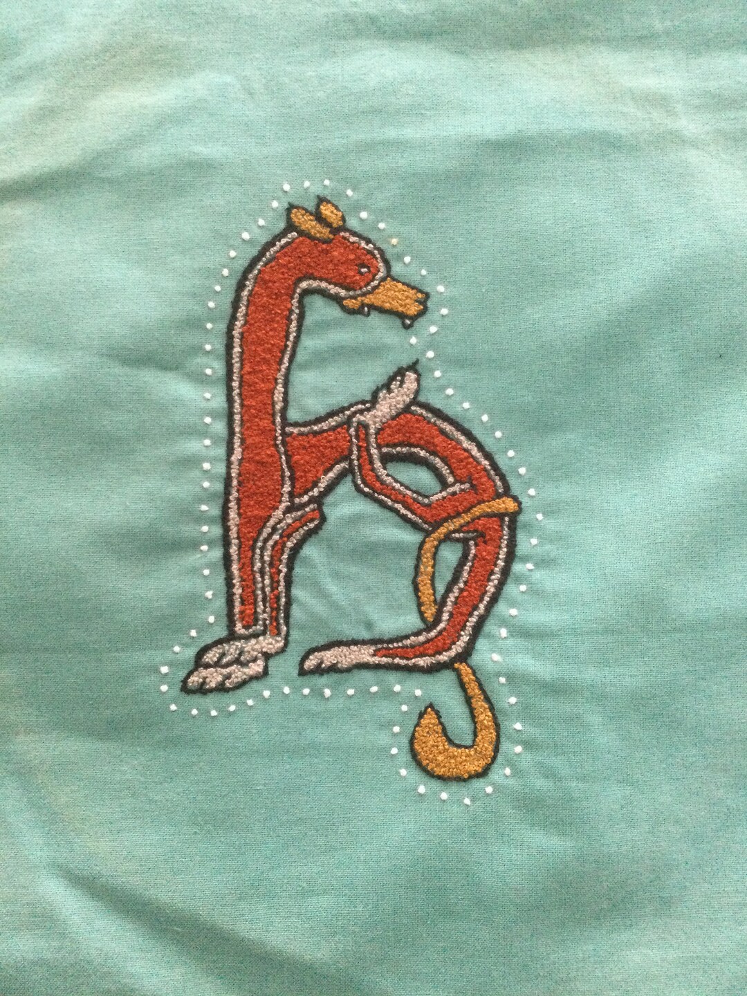 Medieval Inspired HOUND Letter H, Z Original Embroidery Panels Only - Etsy