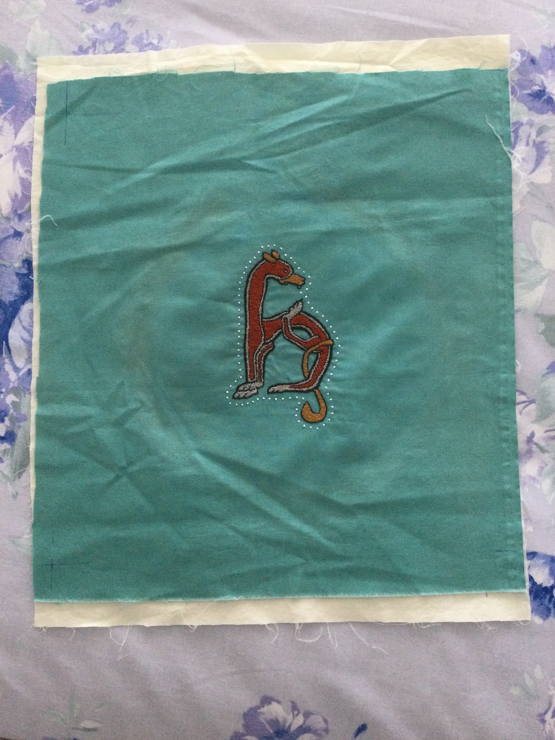 Medieval Inspired HOUND Letter H, Z Original Embroidery Panels Only - Etsy