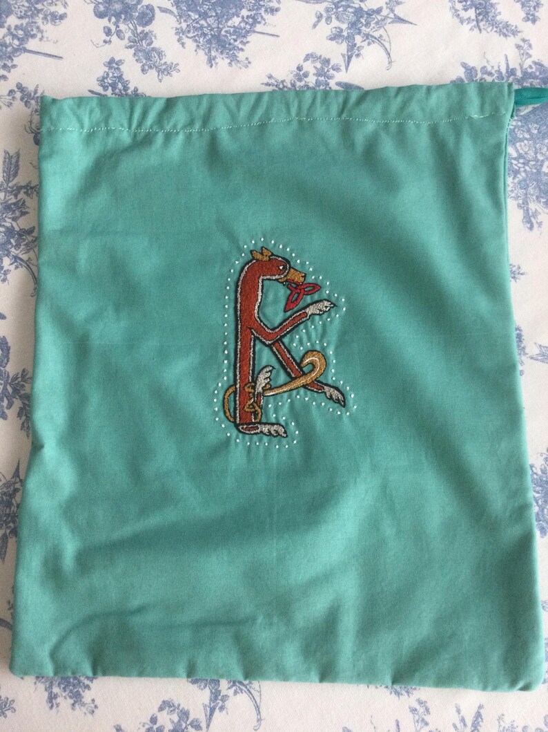 Medieval Hound Letters E, F,G,J,K,S Original Embroidery Ready to Use ...