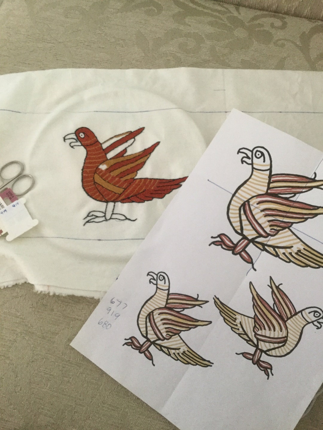 Medieval Bayeux Bird Embroidery Pattern PDF - Etsy