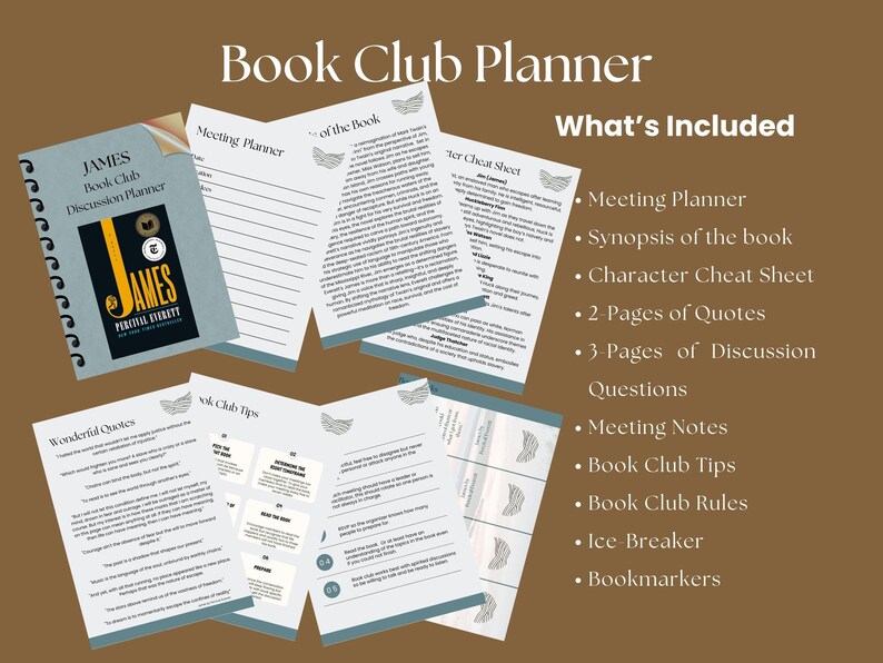 James by Percival Everett, Bookclub Guide Planner - Etsy