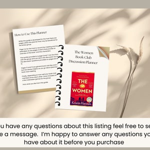 The Women by Kristin Hannah, Book Club Guide Planner - Etsy