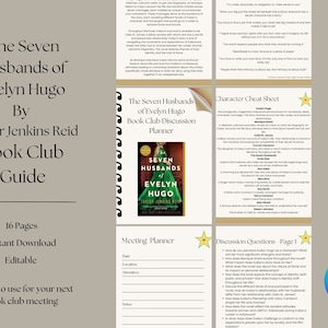 The Seven Husbands of Evelyn Hugo, Book Club Guide Planner - Etsy