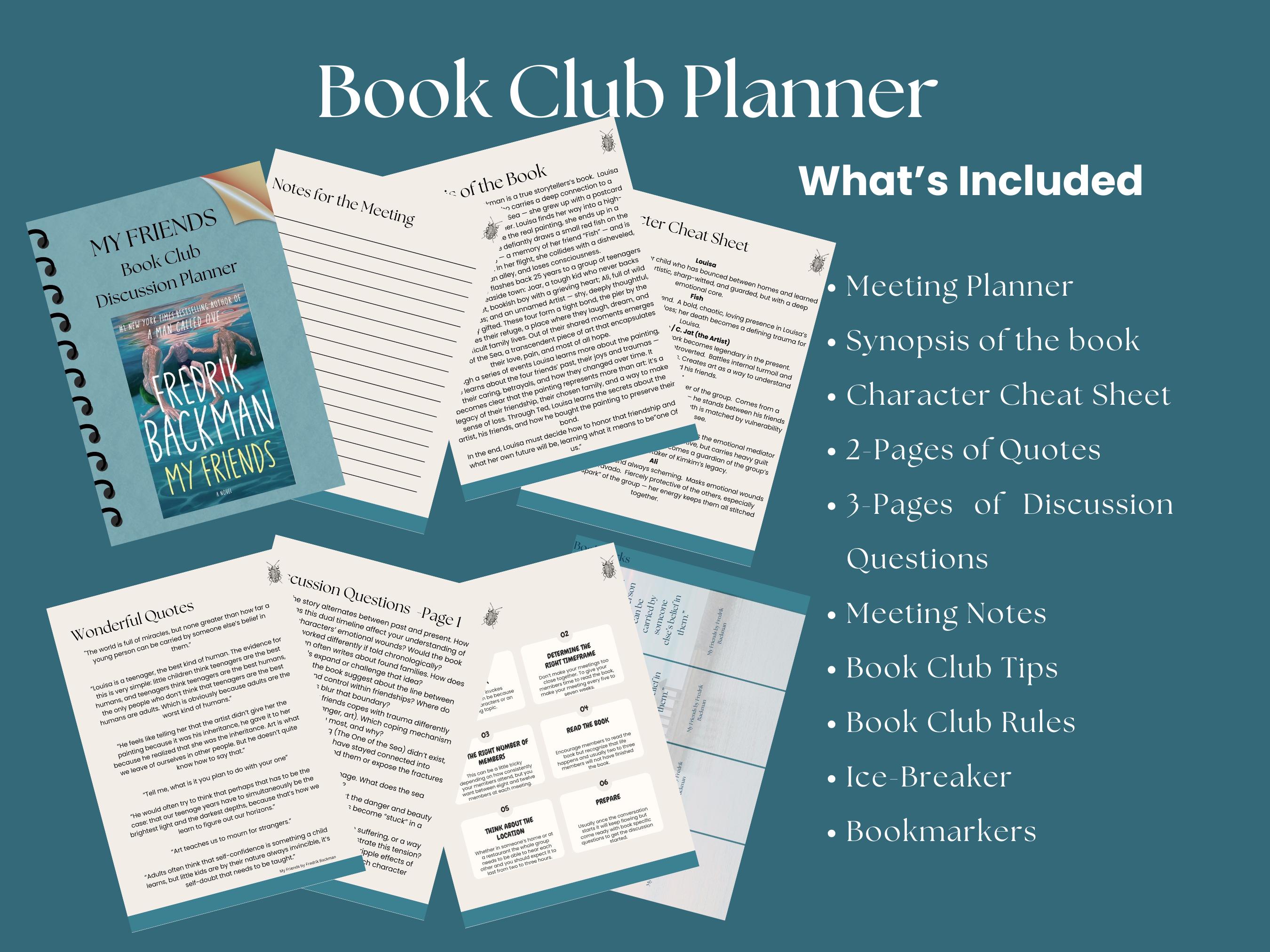 My Friends by Fredrik Backman, Bookclub Guide Planner - Etsy