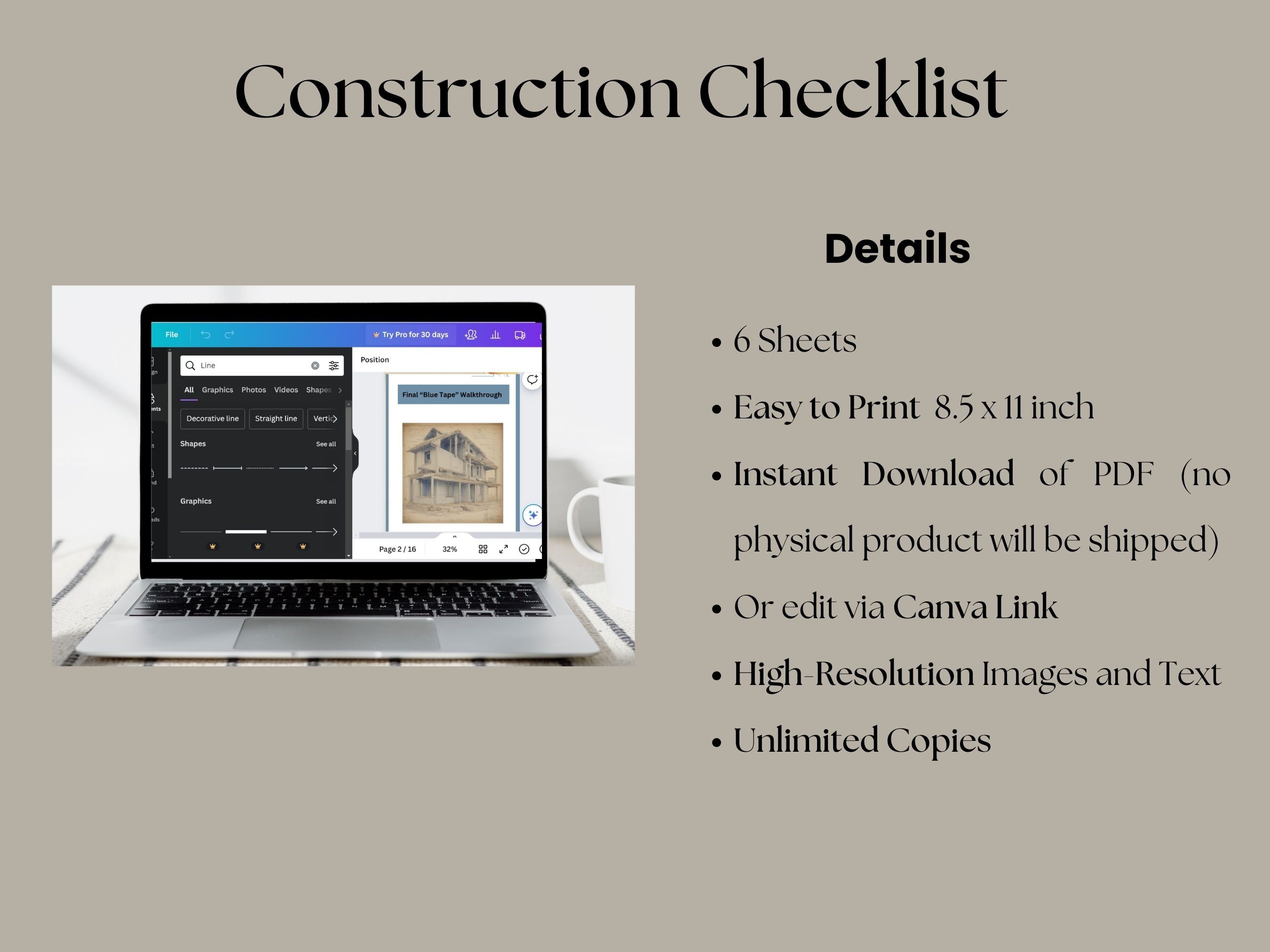 Construction Checklist | New Home Blue Tape Walkthrough Checklist ...