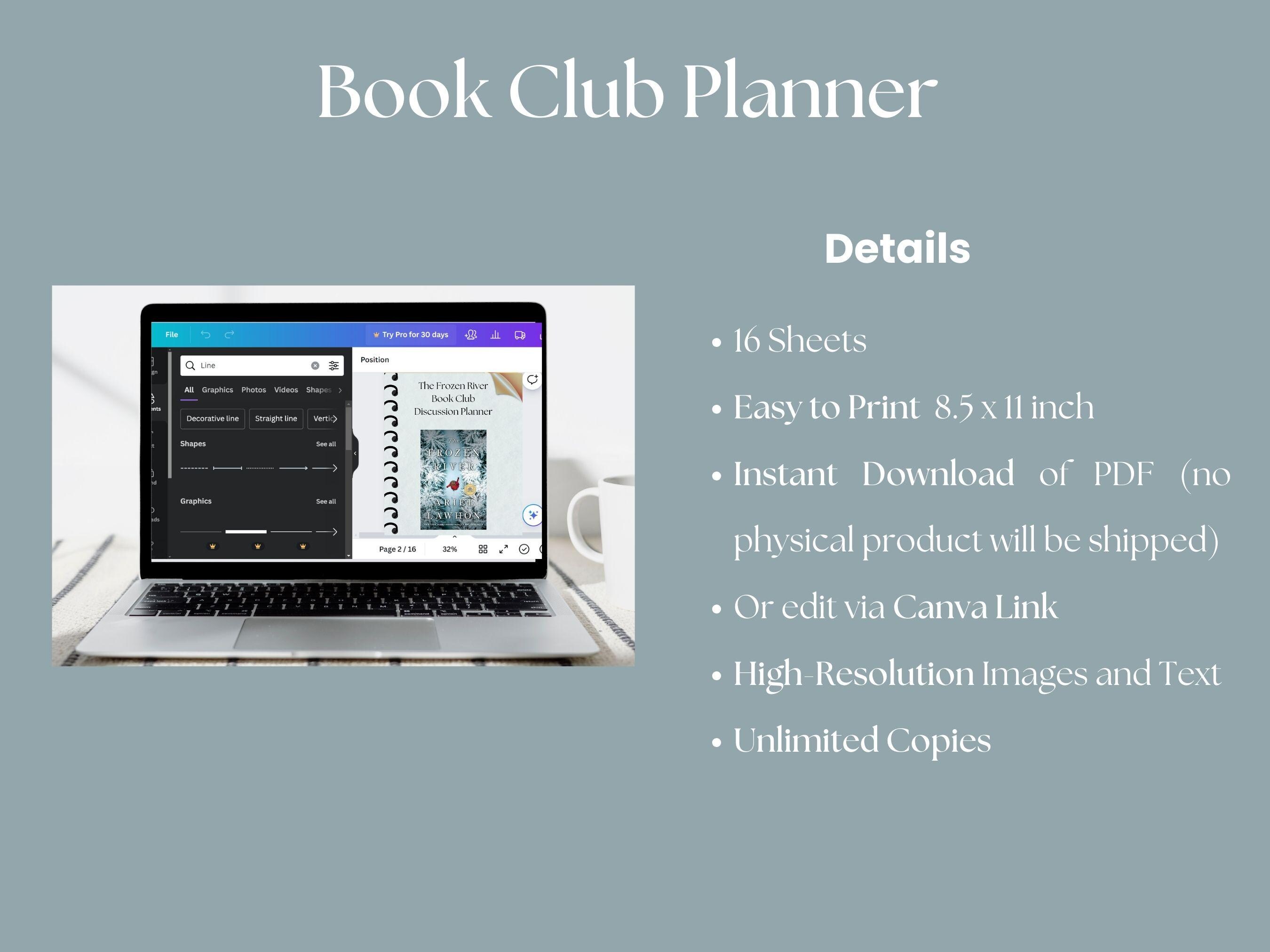 The Frozen River by Ariel Lawhon, Book Club Guide Planner - Etsy