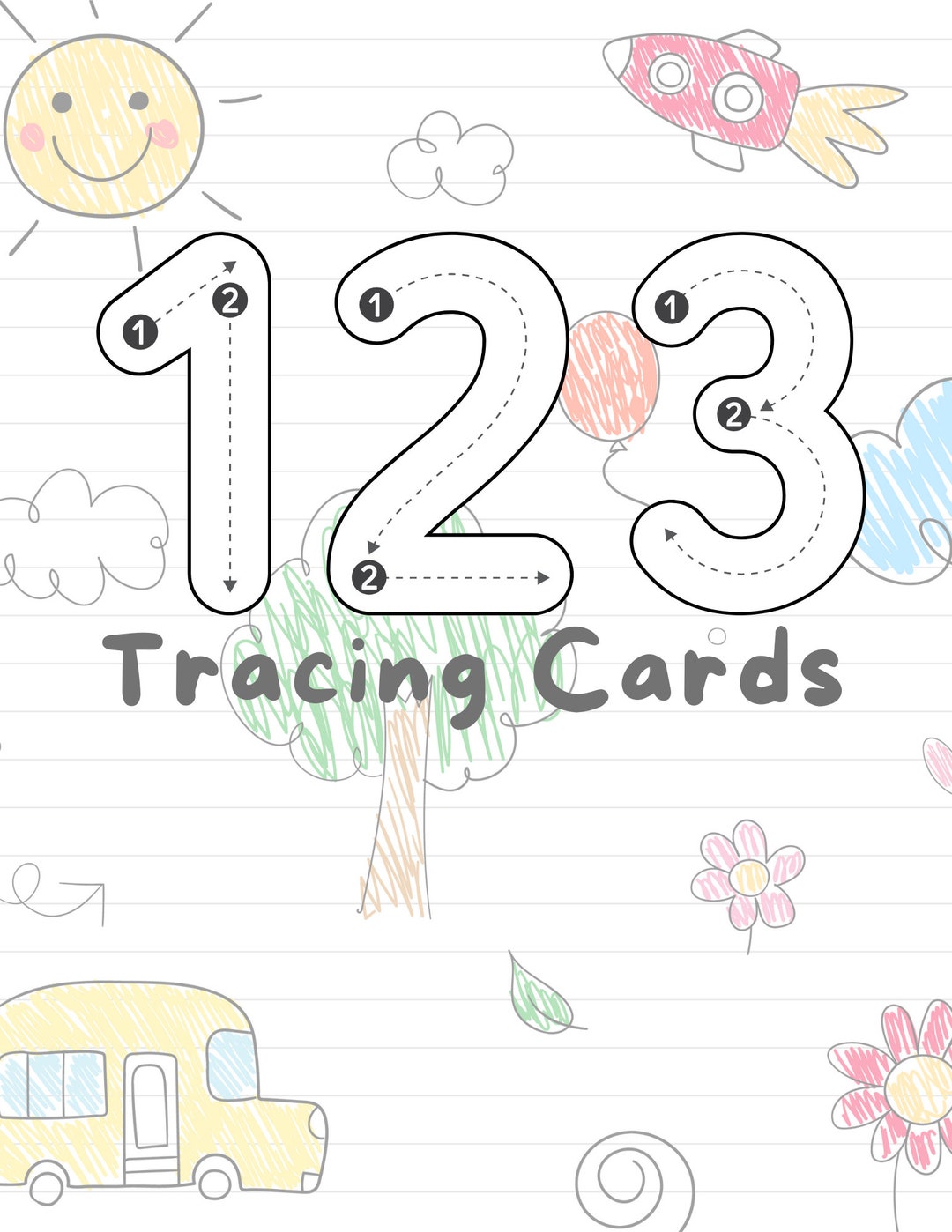 EDITABLE Fun Numbers Tracing Adventure, Numbers Tracing, Handwriting ...