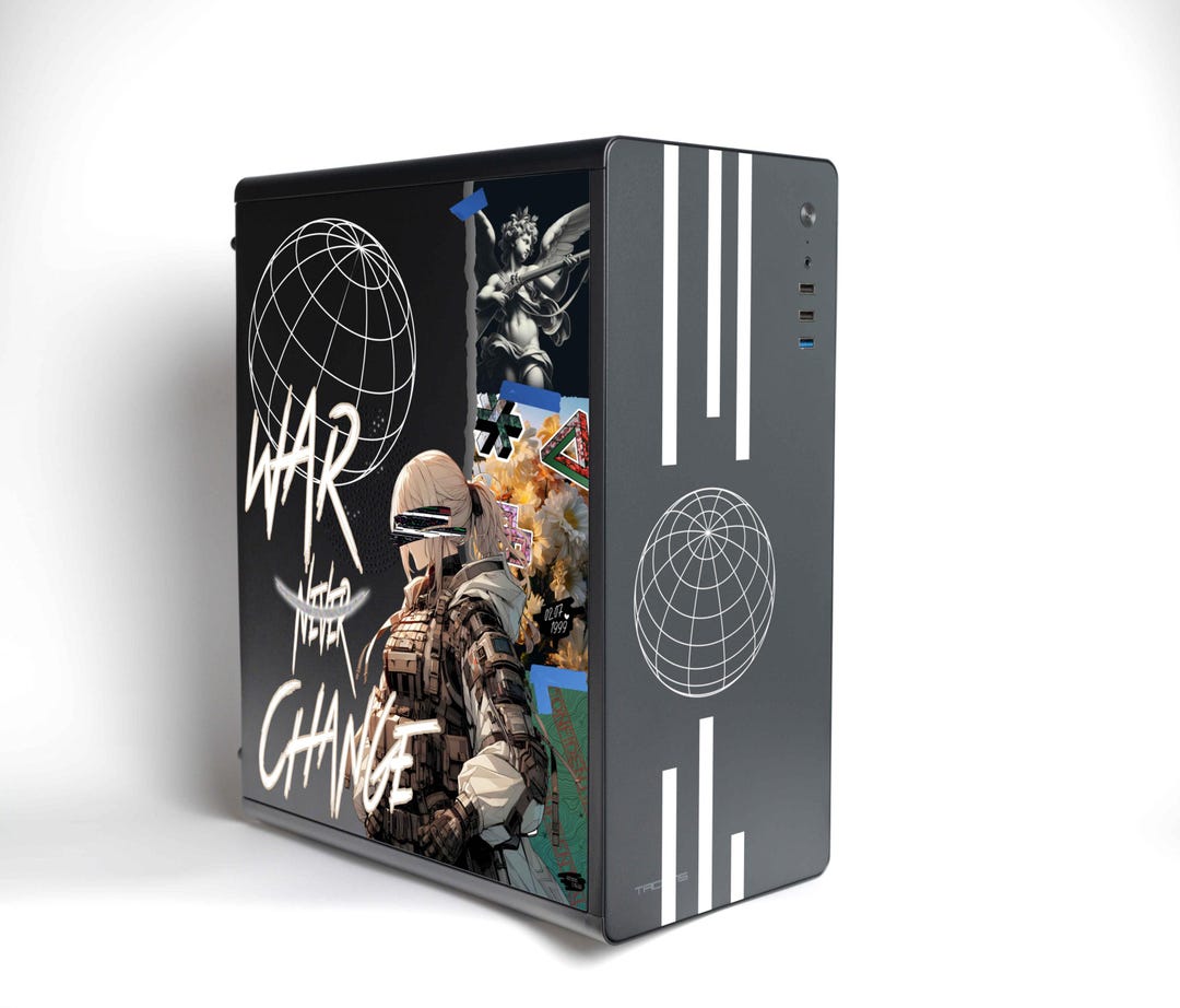 PC Case, Tacen ENSIS, ''war Never Changes'', Punk, Military, Black Case ...