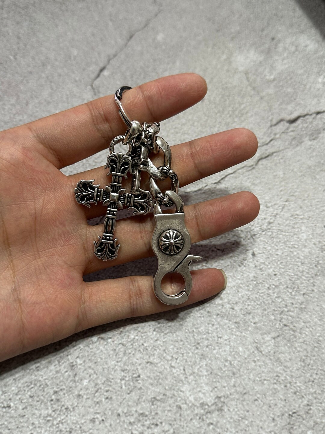 Gothic Keychain,hrome Heart Dice Keychain,chrome Hearts Style Design ...