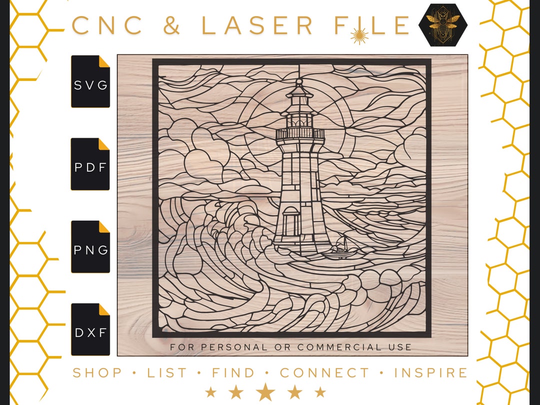 Lighthouse Stained Glass Style Svg | Lighthouse Svg | Sained Glass ...